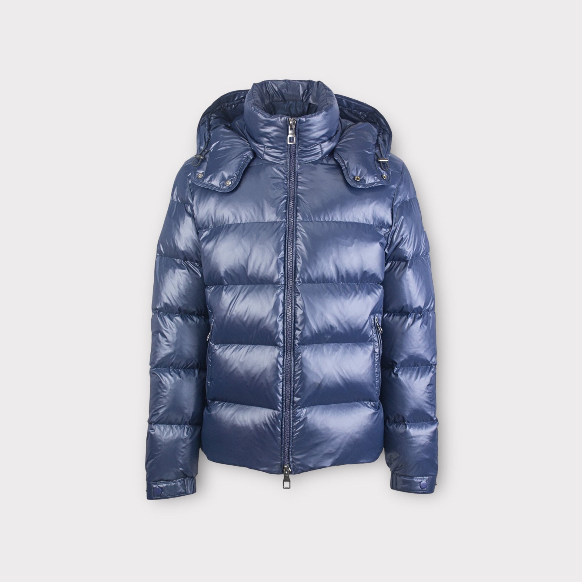 NAVY GLOSSY PUFFER JACKET – Aumille